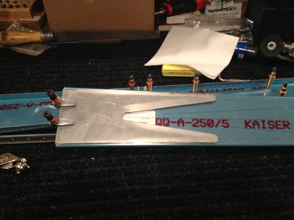 Vertical Fin Assembly in a Basement Apartment - F1 Rocket Hangar