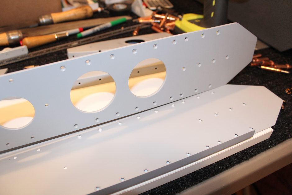 Vertical Fin Dimpling and Riveting - F1 Rocket Hangar