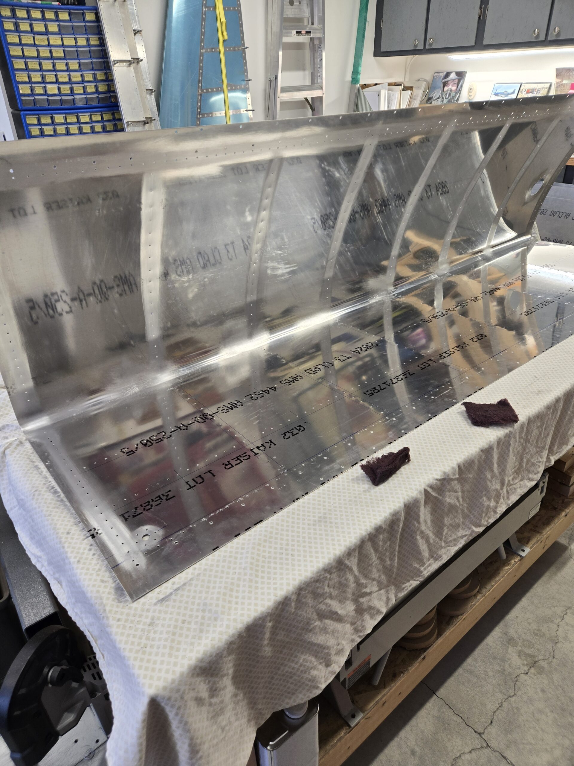 Right Wing Fuel Tank Skin Prep - F1 Rocket Hangar