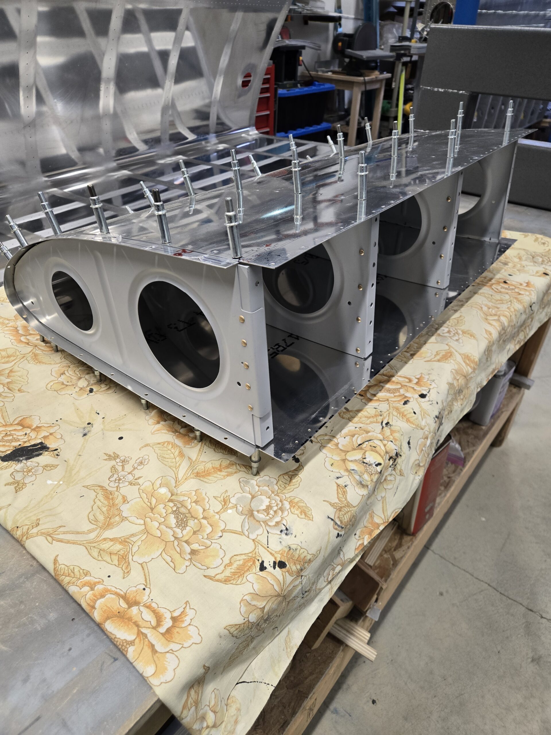 Right Wing Leading Edge Skin Prep - F1 Rocket Hangar